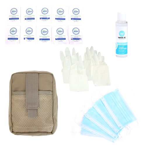 Stay Safe Individual PPE Kit - In Sandstone Pouch | UK Tactical