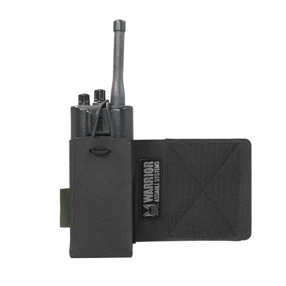 Warrior Laser Cut Wing Velcro Adjustable Radio Pouch Left Side Black ...