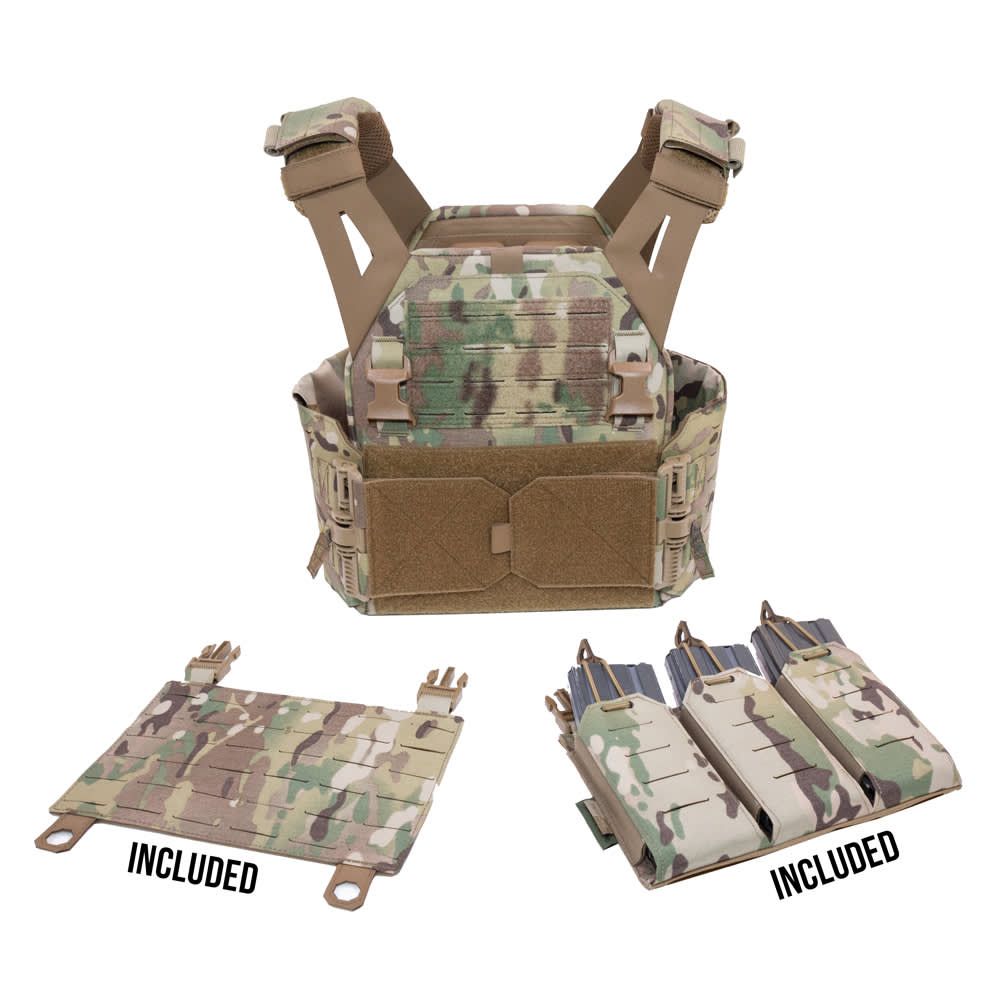 Warrior Laser Cut Low Profile Plate Carrier with Solid Sides (556 Pouch ...